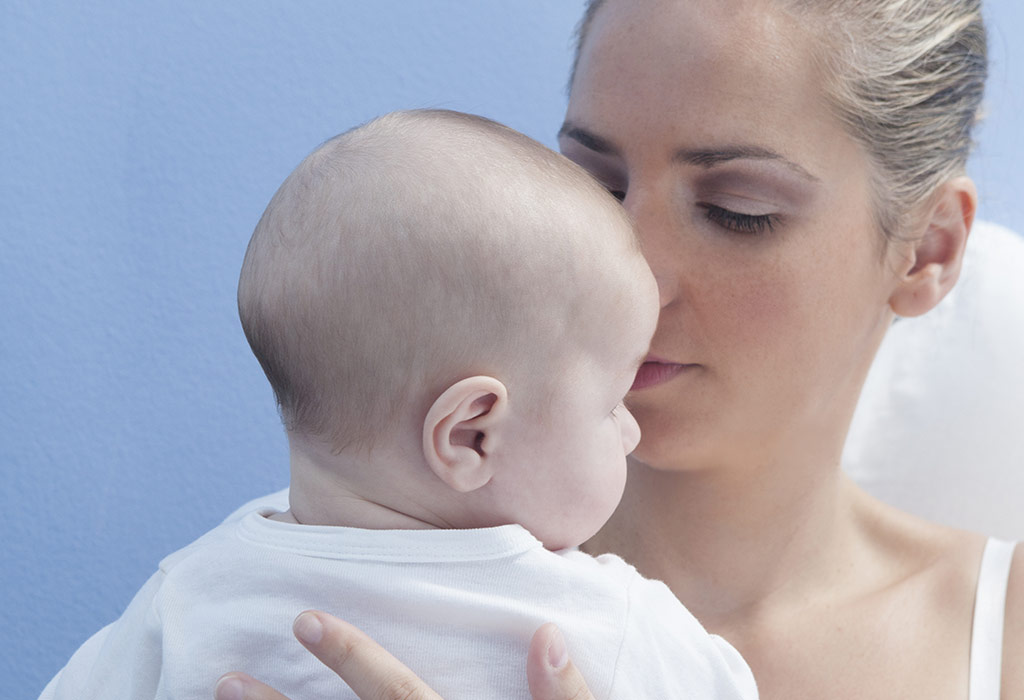 3. Burping the baby while walking.