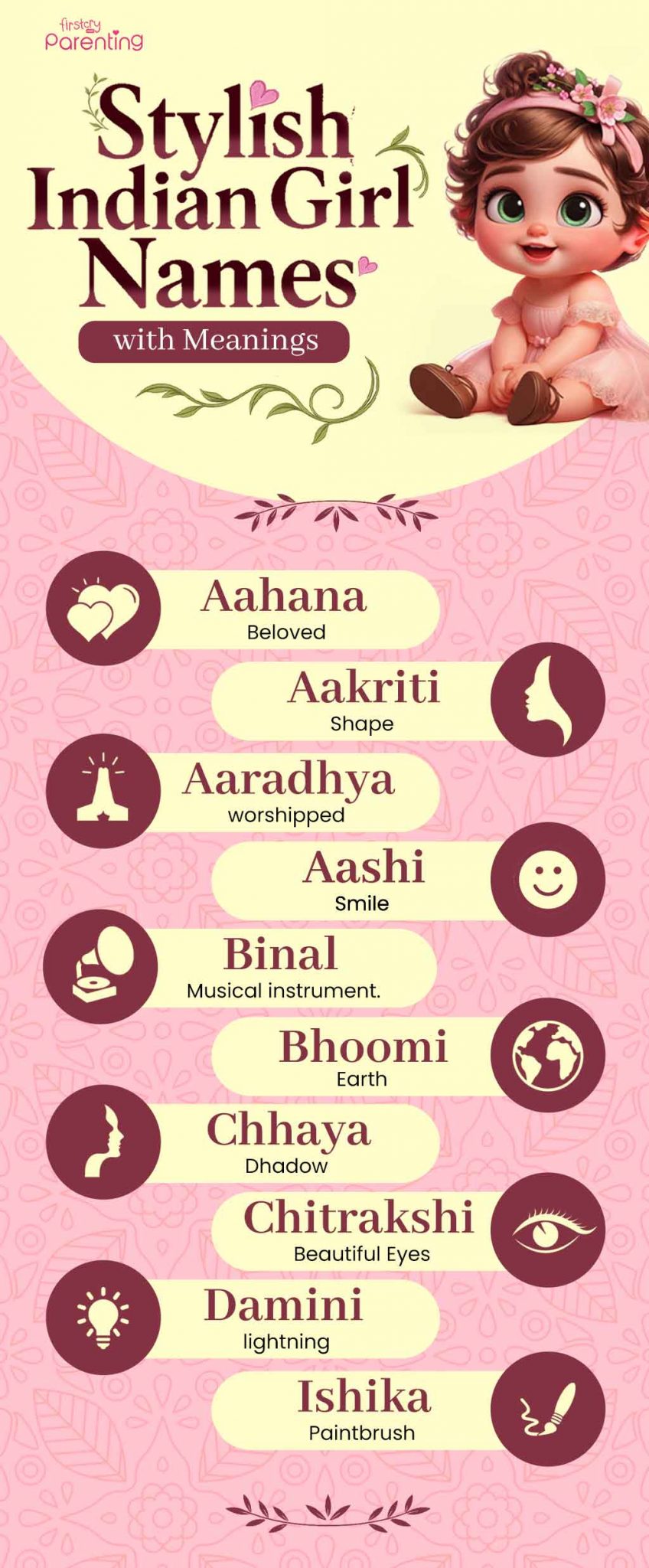 100+ Indian Stylish Baby Girl Names & Their Meanings
