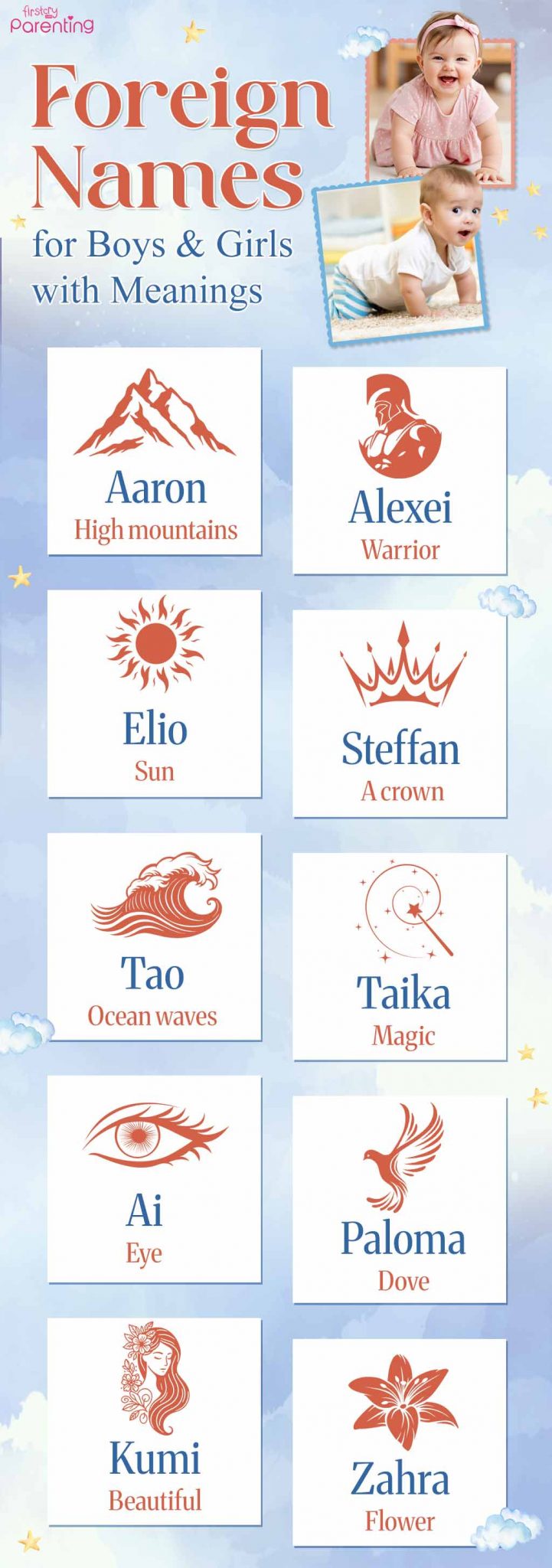 Top 100 Foreign Names For Boys & Girls With Meanings