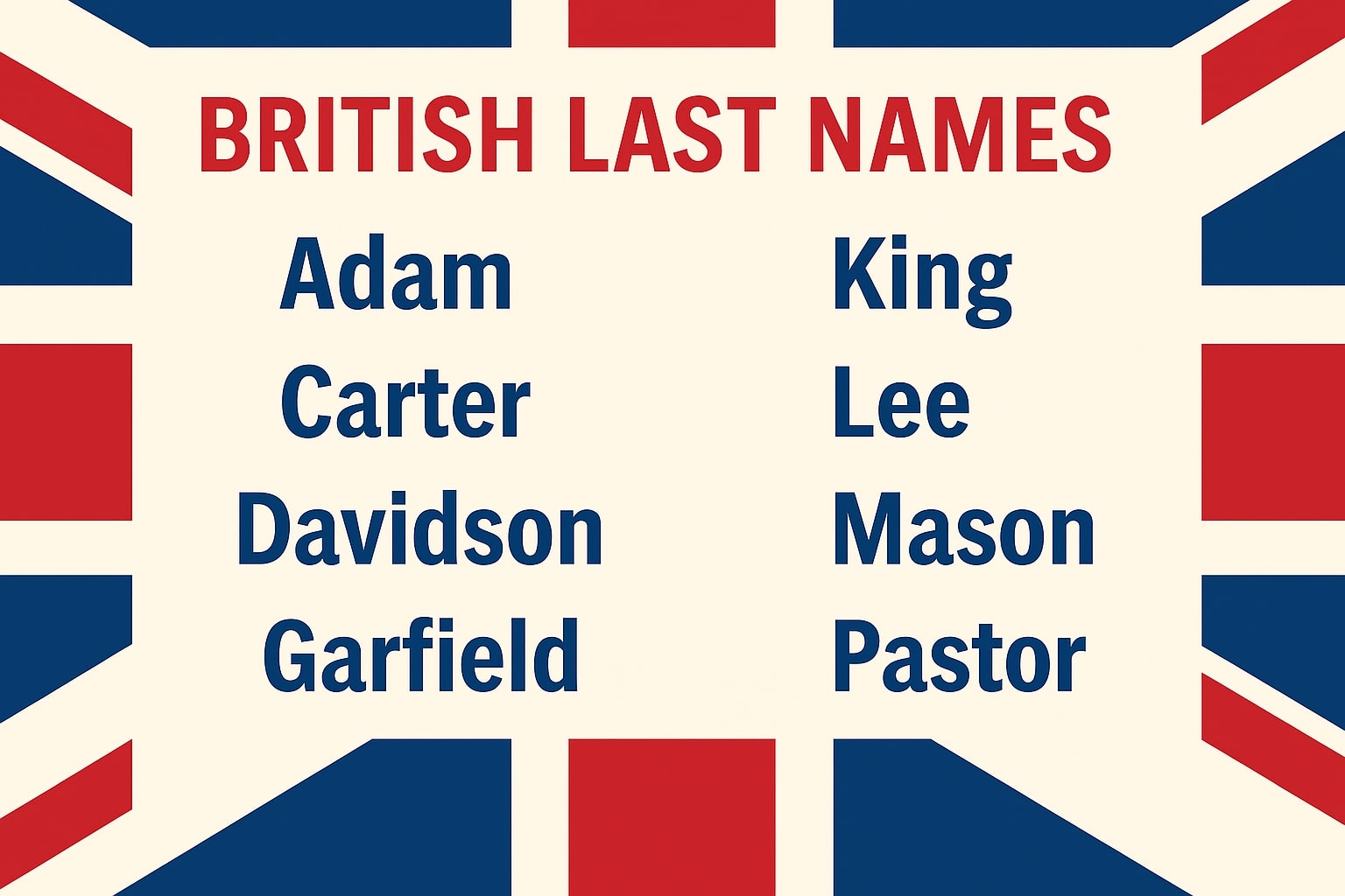 150 Common British Last Names or Surnames