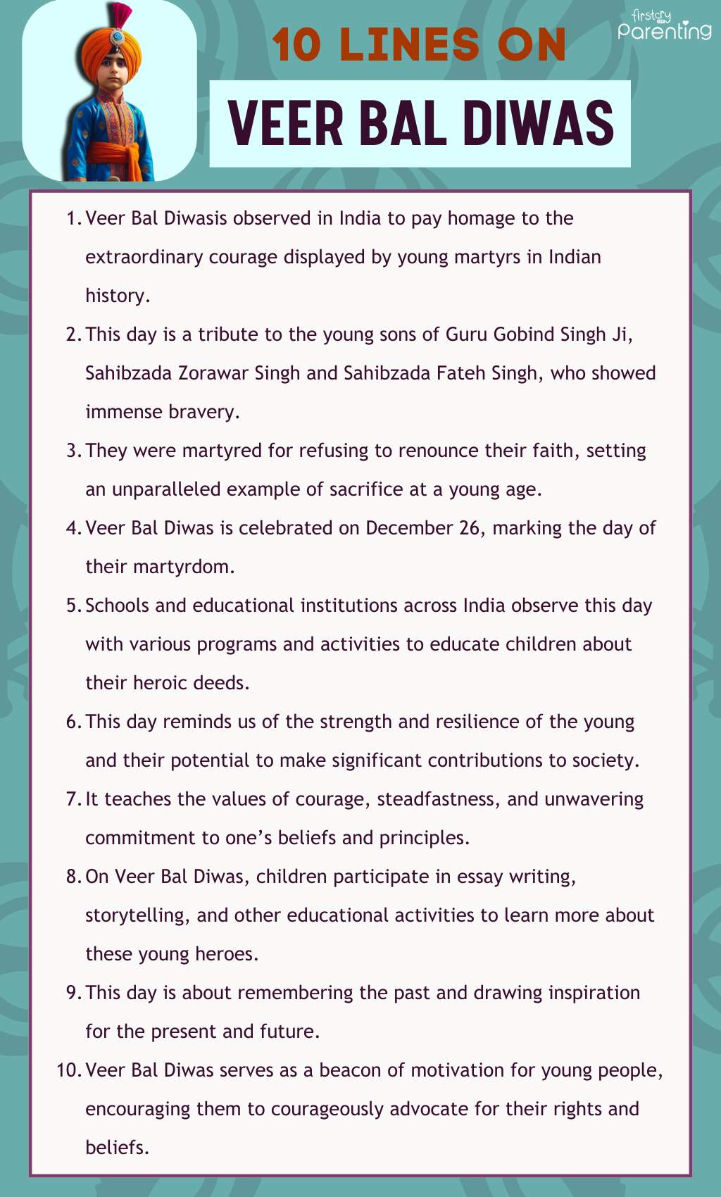 Essay On Veer Bal Diwas - 10 Lines, Short and Long Essay for Children and Students