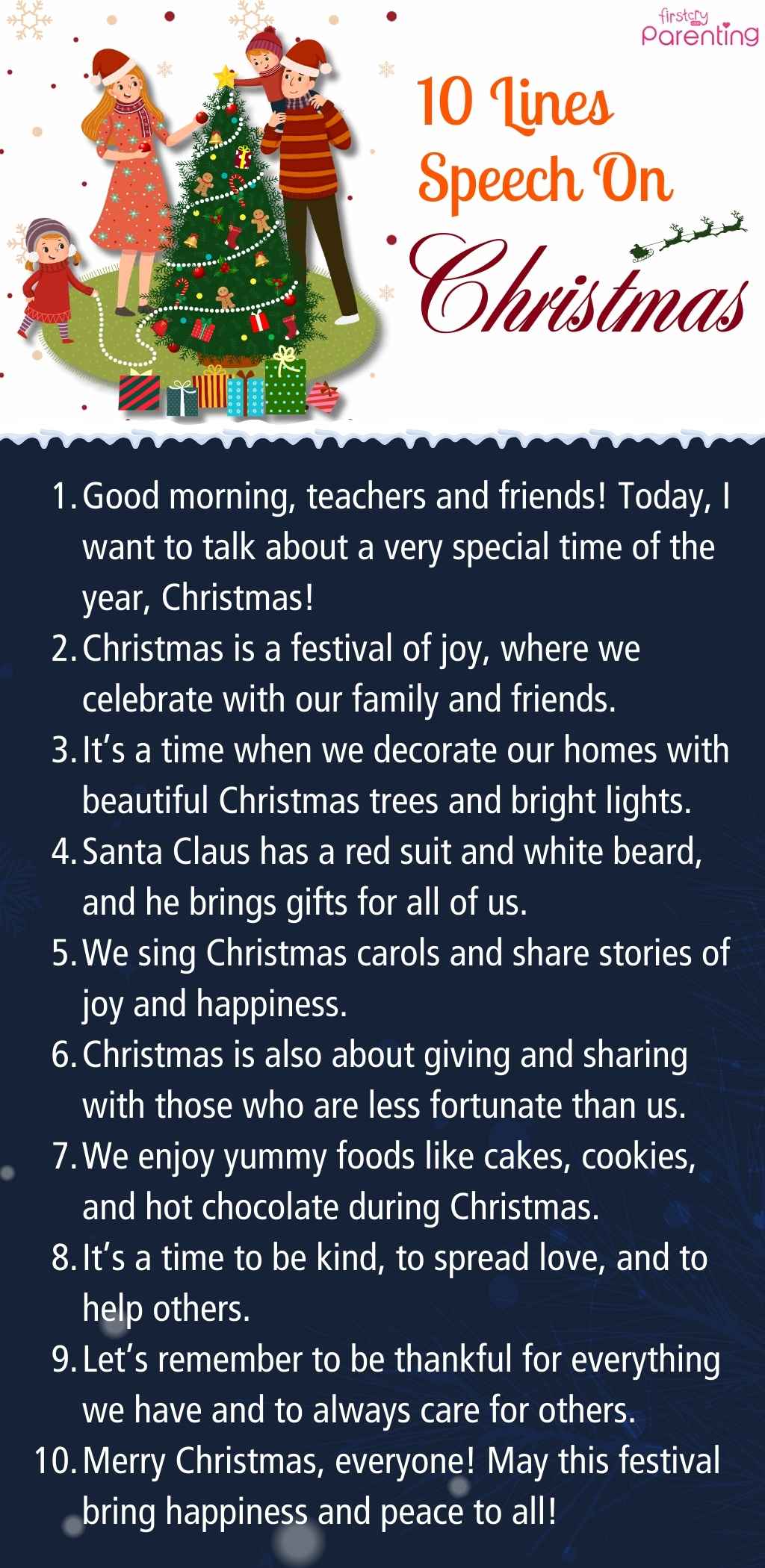 Christmas Speech for Students and Children in English
