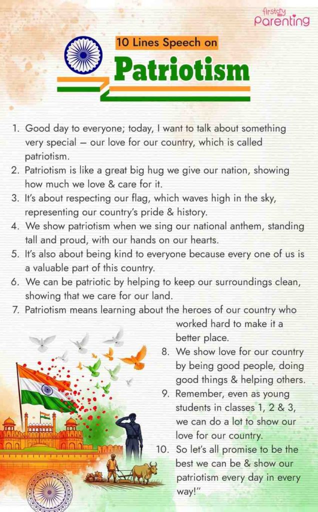 Speech on Patriotism in English for Students and Children