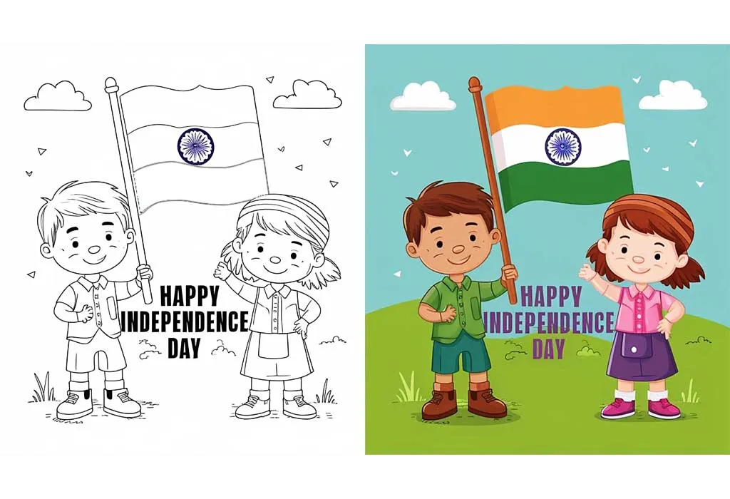 India Flag Coloring Page
