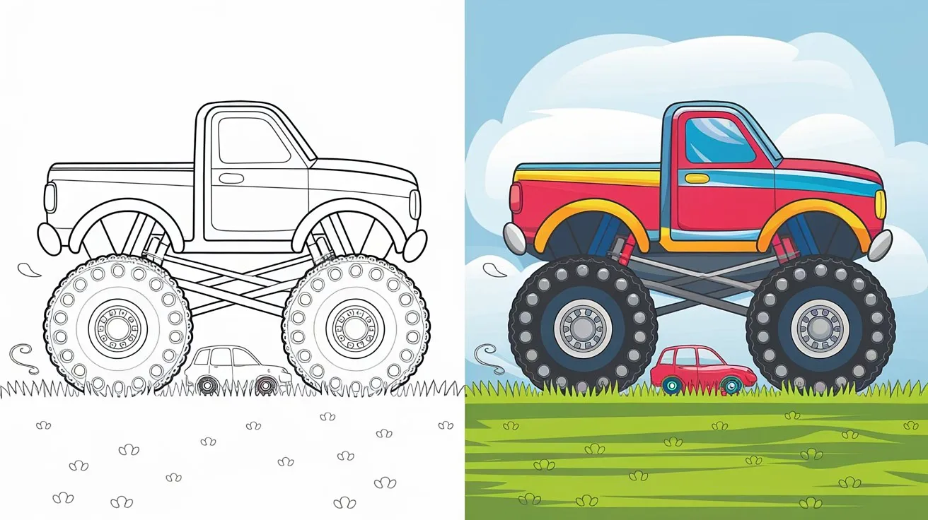 Monster Truck Coloring Pages Free Heavy Duty Monster Truck Coloring