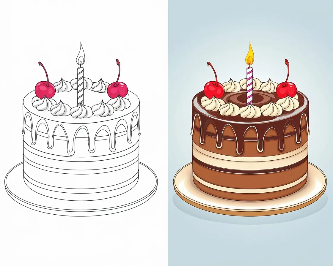25 Cake Coloring Pages: Free Printable Sheets, Pictures and Images for Kids