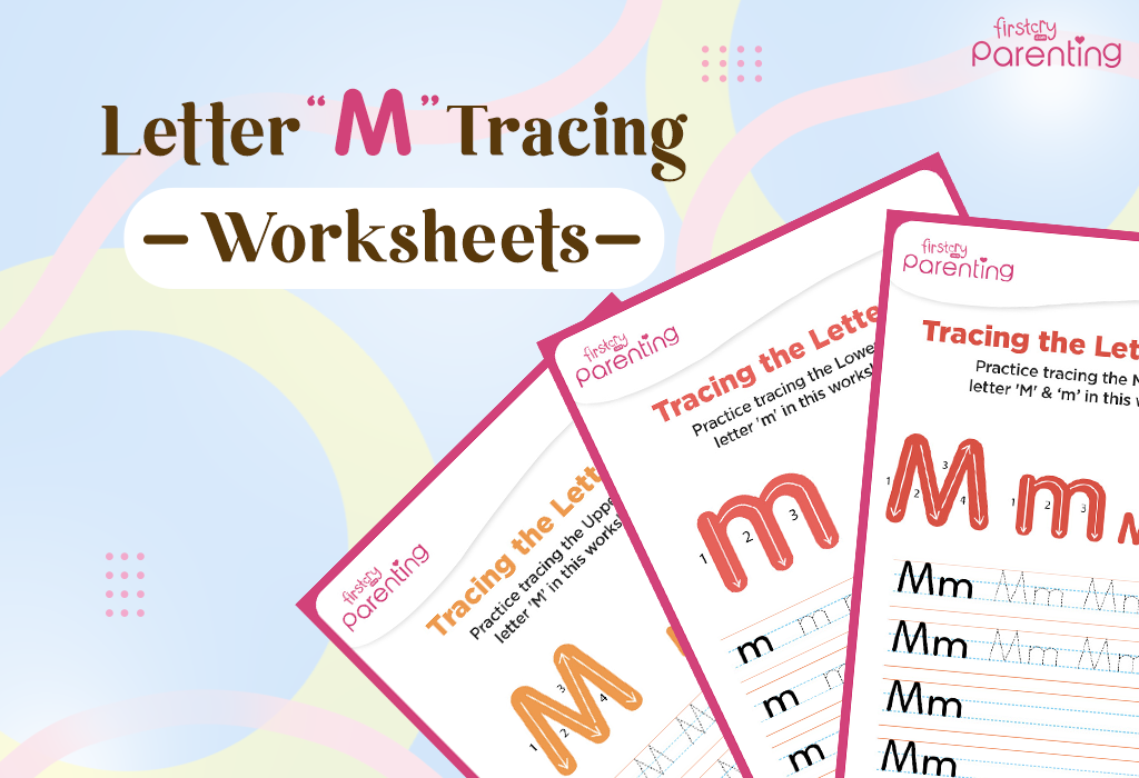 Letter M Tracing Worksheets for Preschoolers and Kids