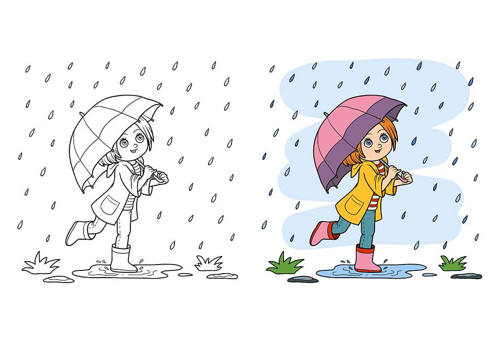 25 Rain Coloring Pages: Free Printable Sheets, Pictures and Images for Kids