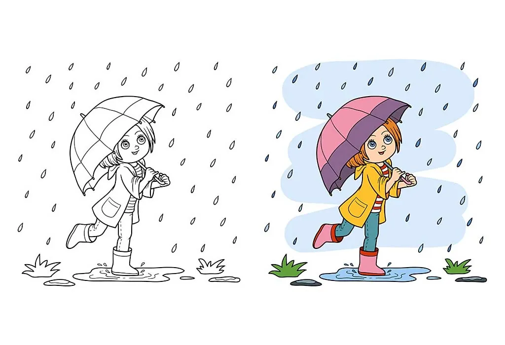 25 Rain Coloring Pages: Free Printable Sheets, Pictures and Images for Kids