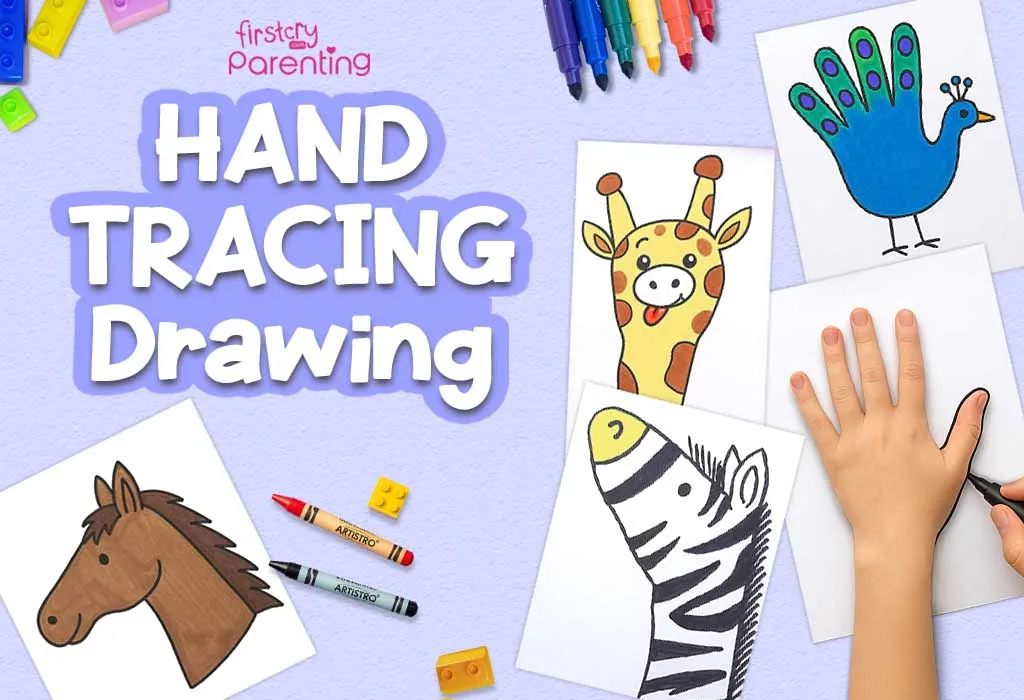 Easy Handprint Drawing Ideas for Kids & Turkey Crafts