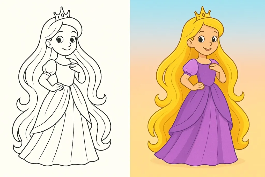 25 Rapunzel Coloring Pages: Free Printable Sheets & Pictures for Kids