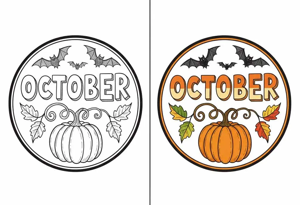 October Coloring Pages (Autumn): Free Printable Sheets for Kids