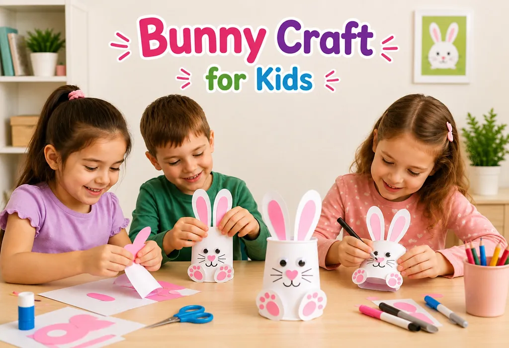 Easy Bunny Craft for Toddlers, Preschoolers and Kids