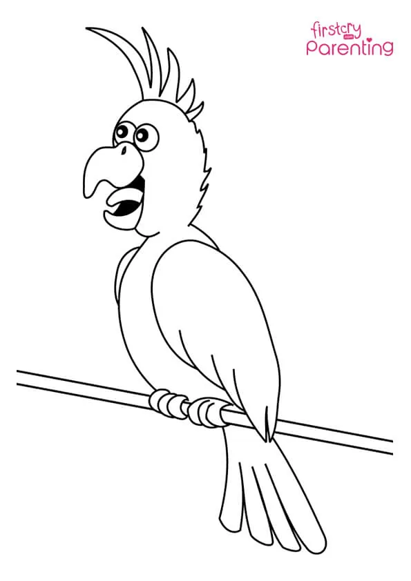 Easy Printable Parrot Coloring Pages for Kids
