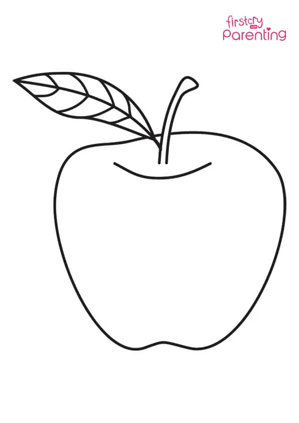 Easy Printable Apple Coloring Pages for Kids