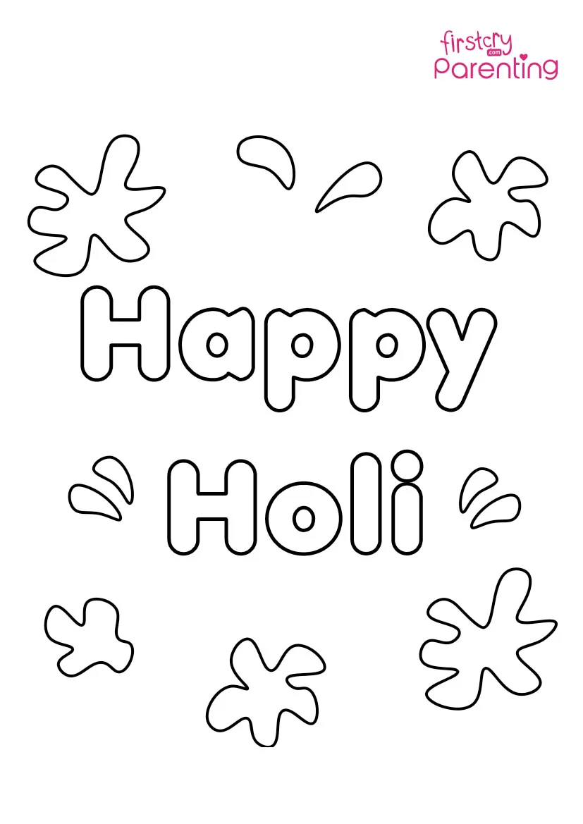 Holi Coloring Pages: Free Printable Sheets, Pictures and Images for Kids
