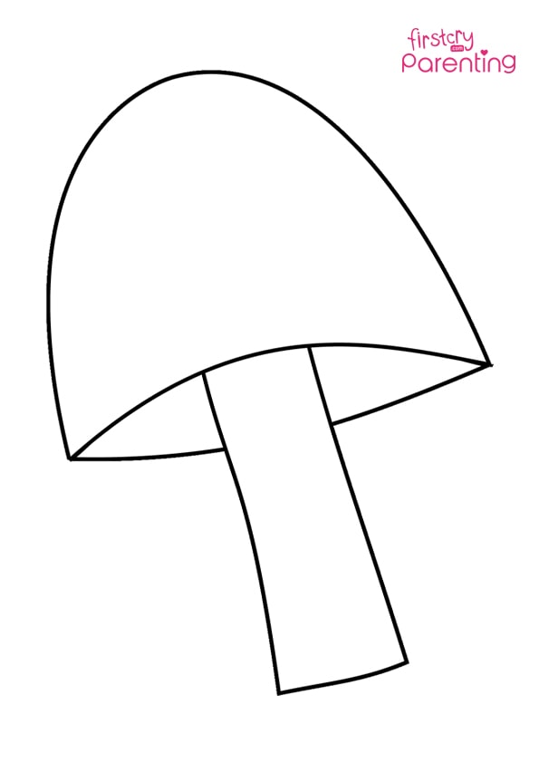 Mushroom Fungus Chibi Cute Face Coloring Page for Kids | FirstCry Parenting