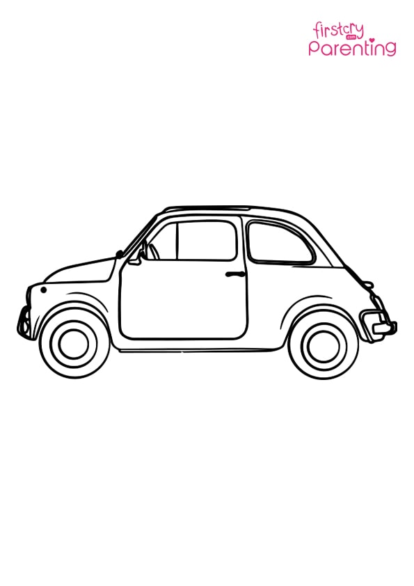 Old Retro Car Coloring Page for Kids | FirstCry Parenting