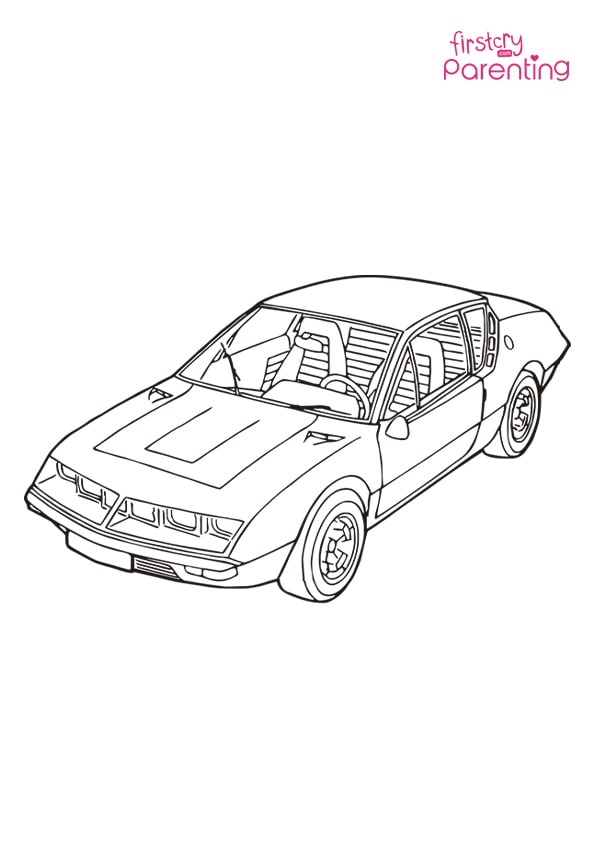Automobile Car Vehicle Coloring Page for Kids | FirstCry Parenting