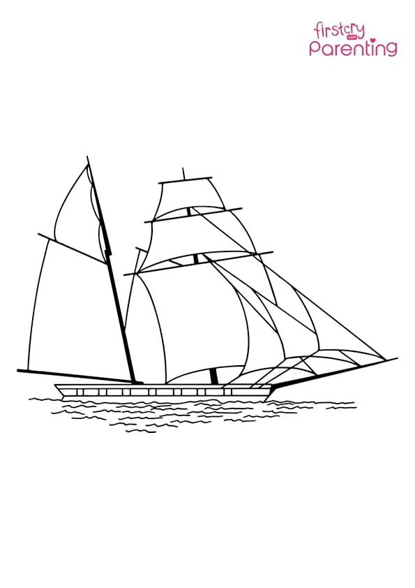 Easy Printable Ship Coloring Pages for Kids