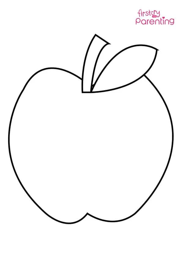 Easy Printable Apple Coloring Pages for Kids