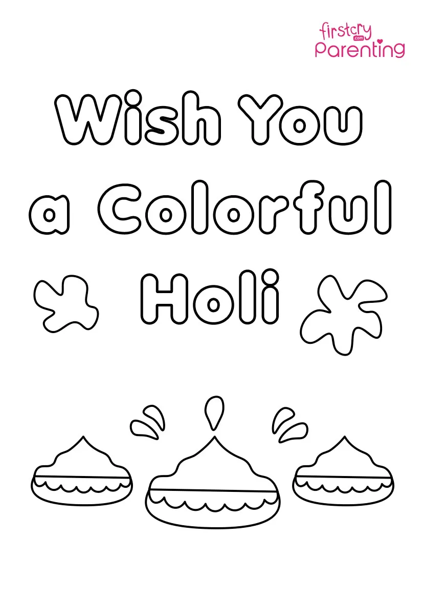 Holi Coloring Pages: Free Printable Sheets, Pictures and Images for Kids